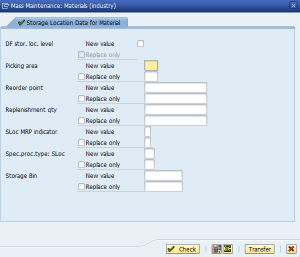 SAP MMSC_MASS – Mass Extension of Storage Locations view of Material ...